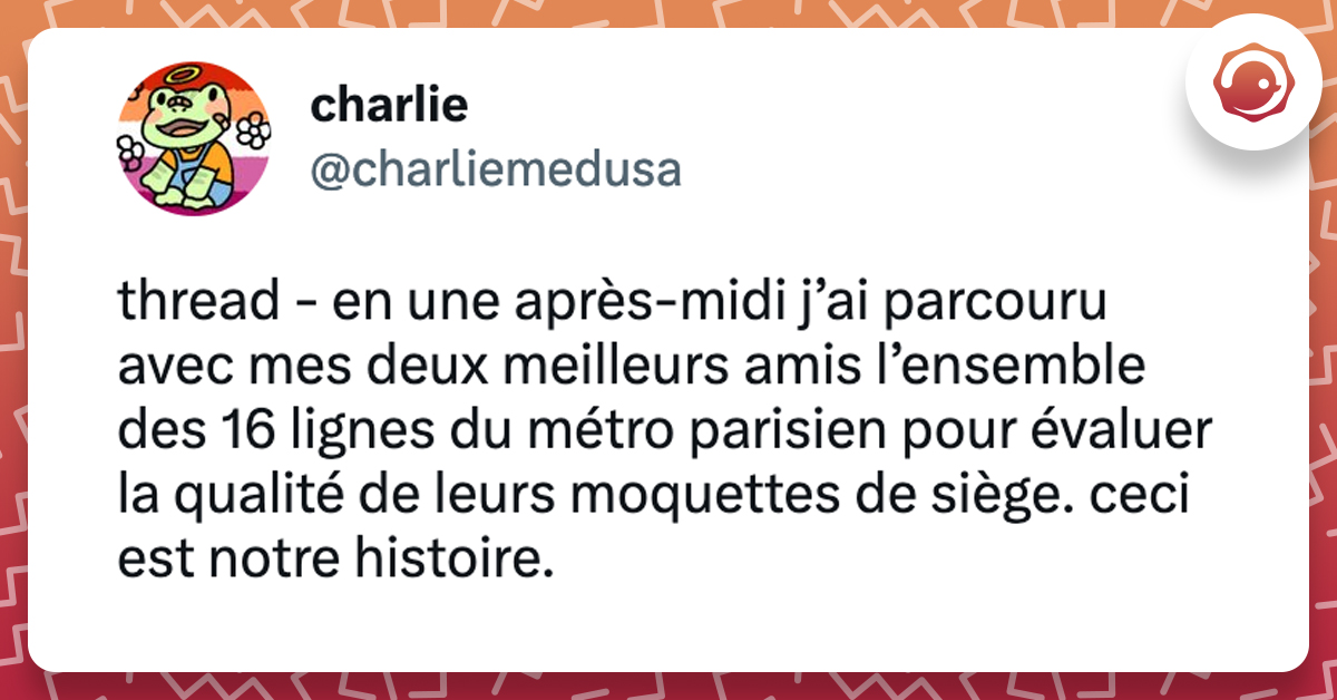 Thread : test des moquettes des strapontins du métro parisien - Twog