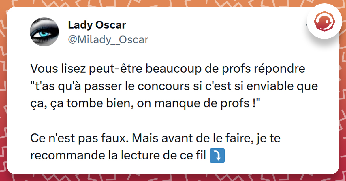Thread : prof, le métier le plus facile du monde - Twog