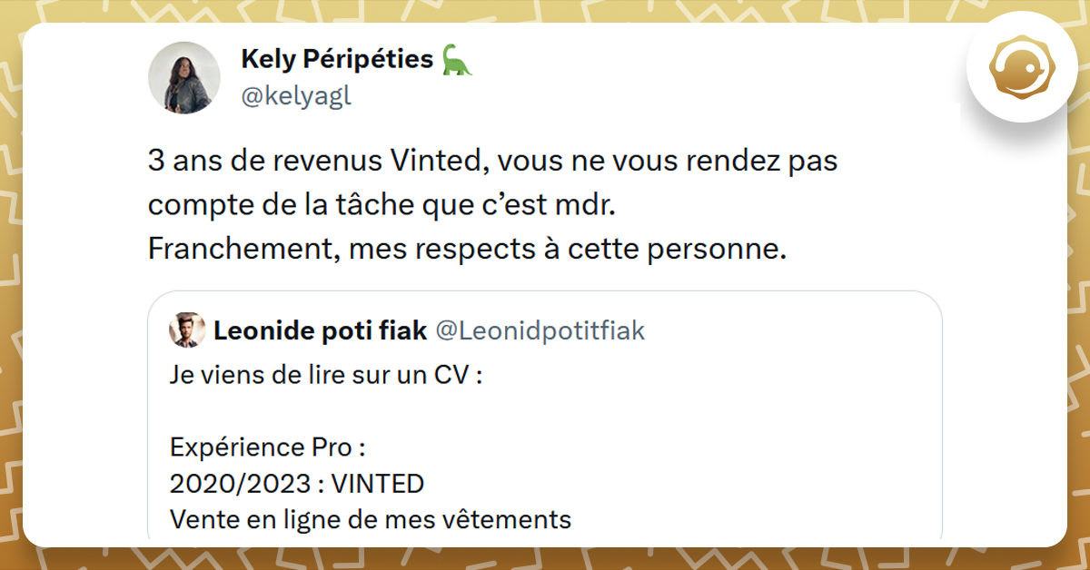 Top 18 des meilleurs tweets sur Vinted, plus qu'une passion, un métier ... Top 18 des meilleurs tweets sur Vinted, plus qu'une passion, un métier ...