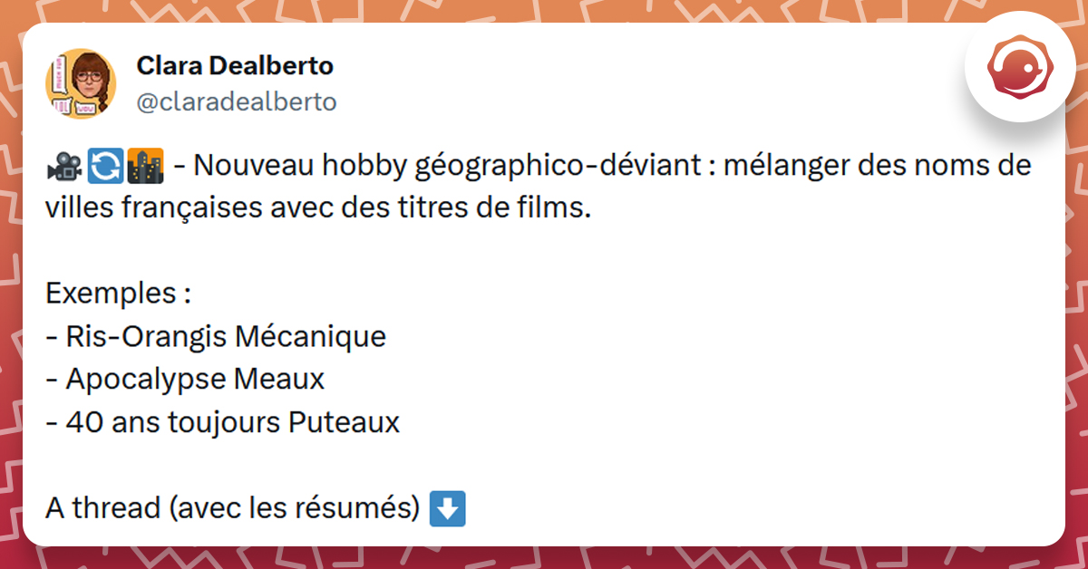 Thread : mélanger noms de villes et titres de films, le nouveau jeu à ...